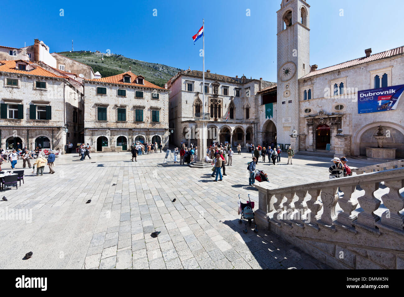 Croatia, Dubrovnik, View of old town, Luza Square Stock Photo - Alamy