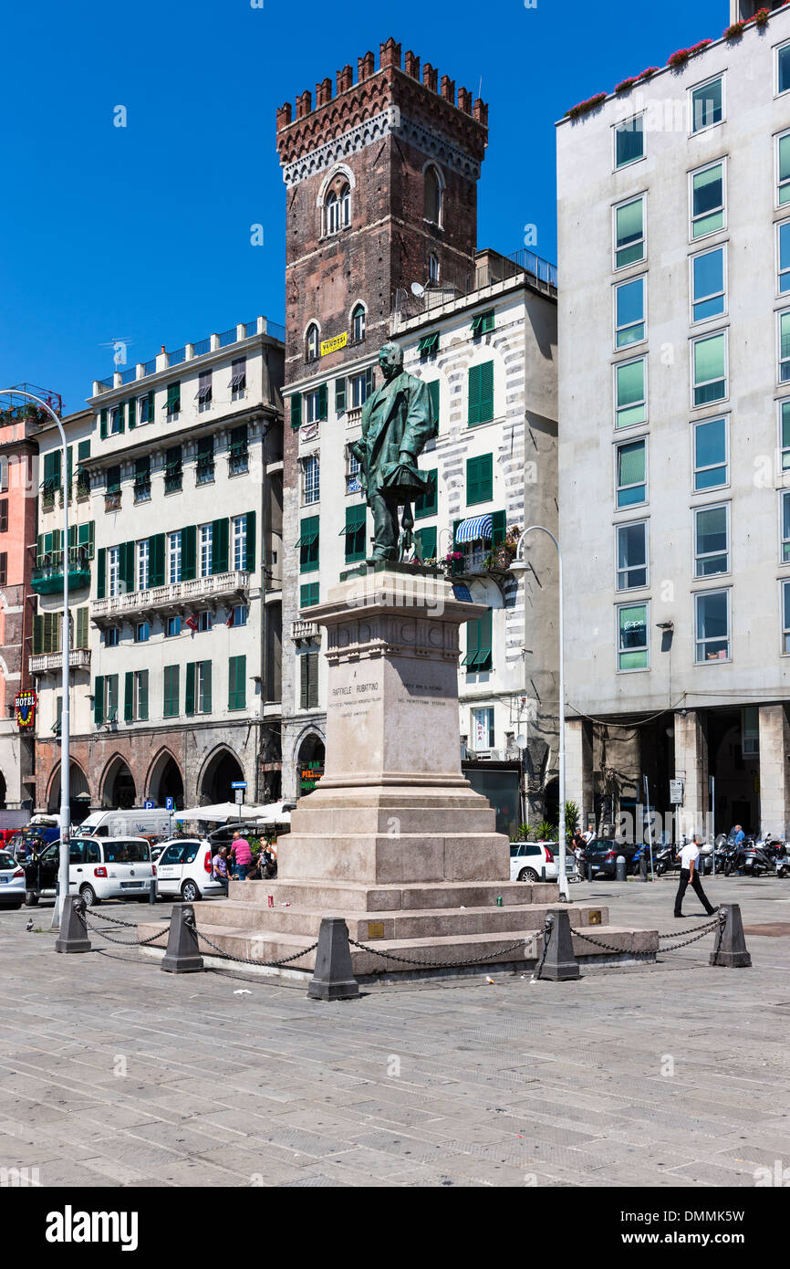 Italy, Genoa, Raffaele Rubattino monument Stock Photo - Alamy