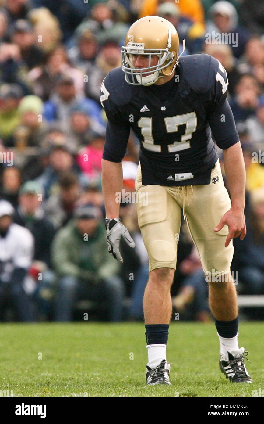 24 October 2009: Notre Dame safety Zeke Motta (17) during game action ...