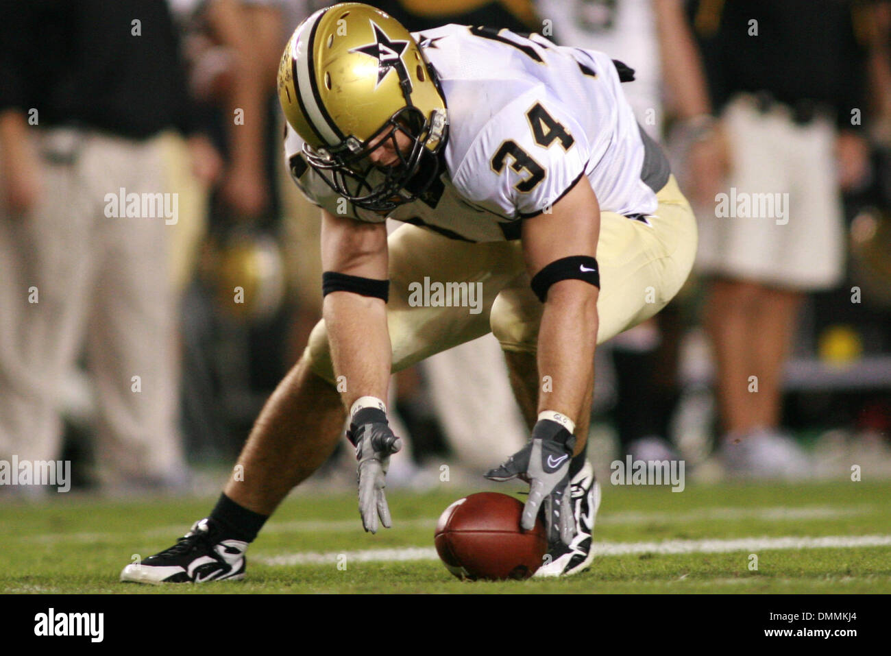 24 October 2009: Vanderbilt running back Ryan van Rensburg fumbles a ...