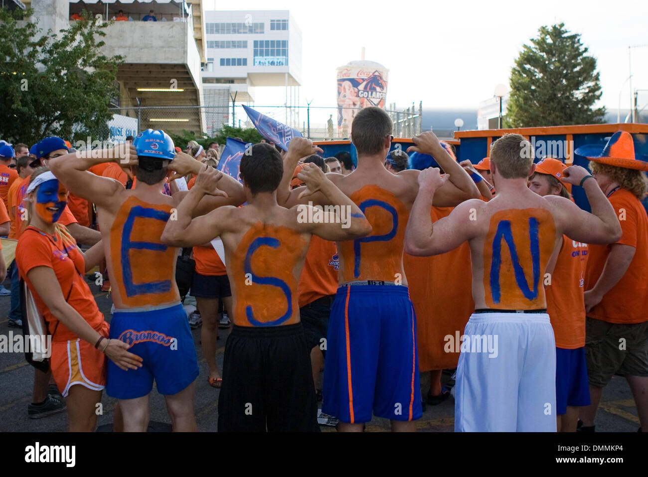 03 September 2009: Boise State students dressed up to cheer on the ...