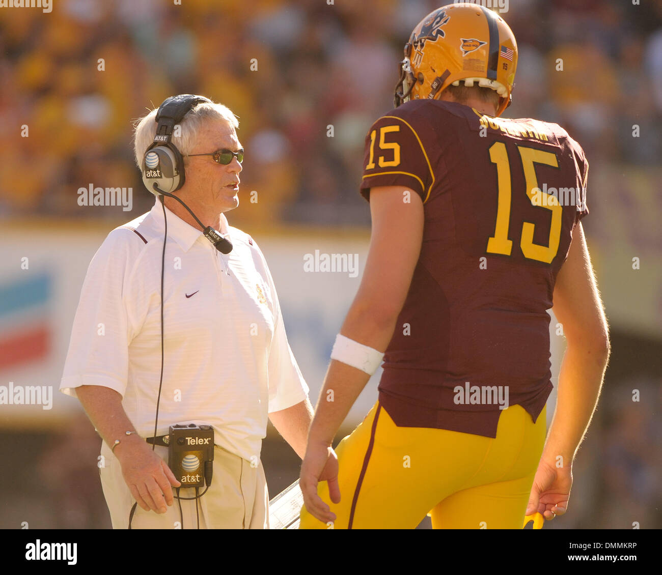 October 31, 2009: Coach Dennis Erickson and Arizona State quarterback ...