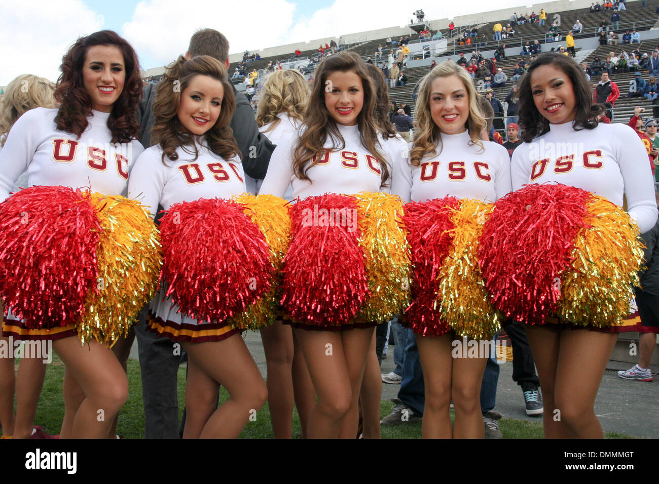 17 October 2009: USC Trojans Cheerleaders on the sidelines during Stock ...