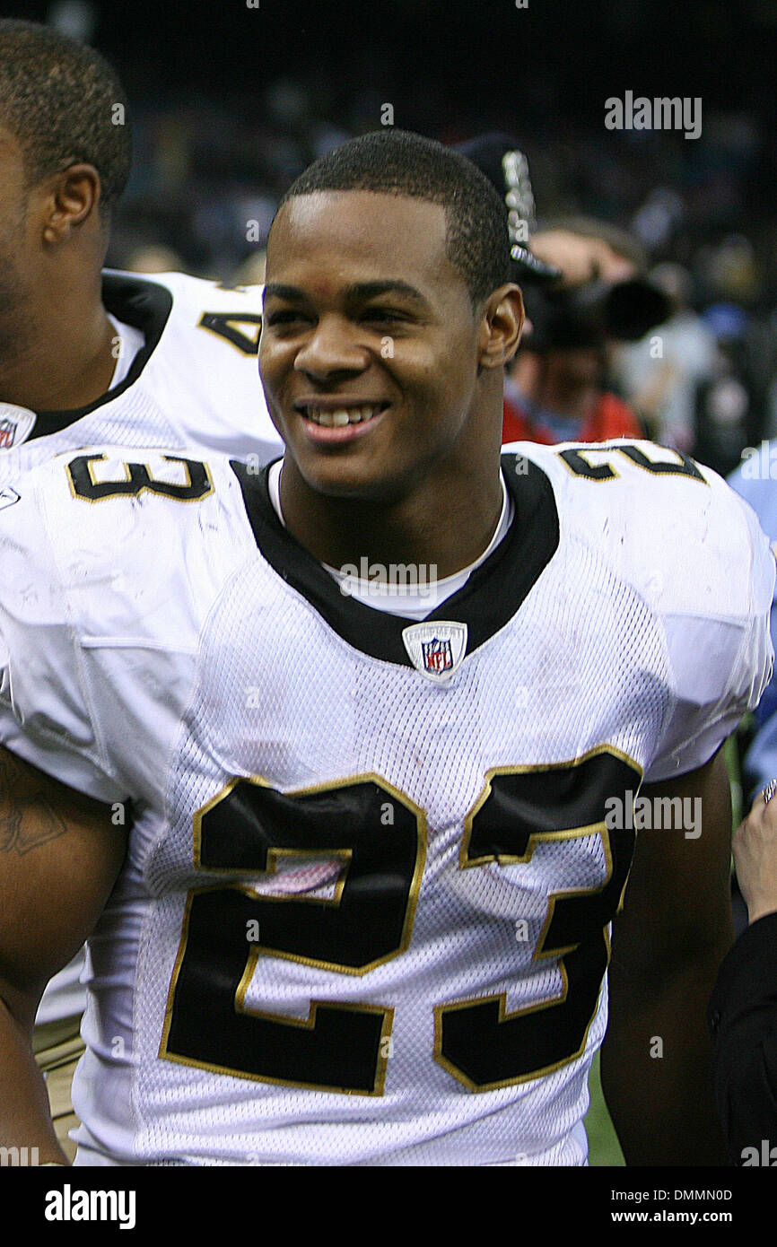 18 October 2009: Runningback Pierre Thomas (23) smiles for the camera ...