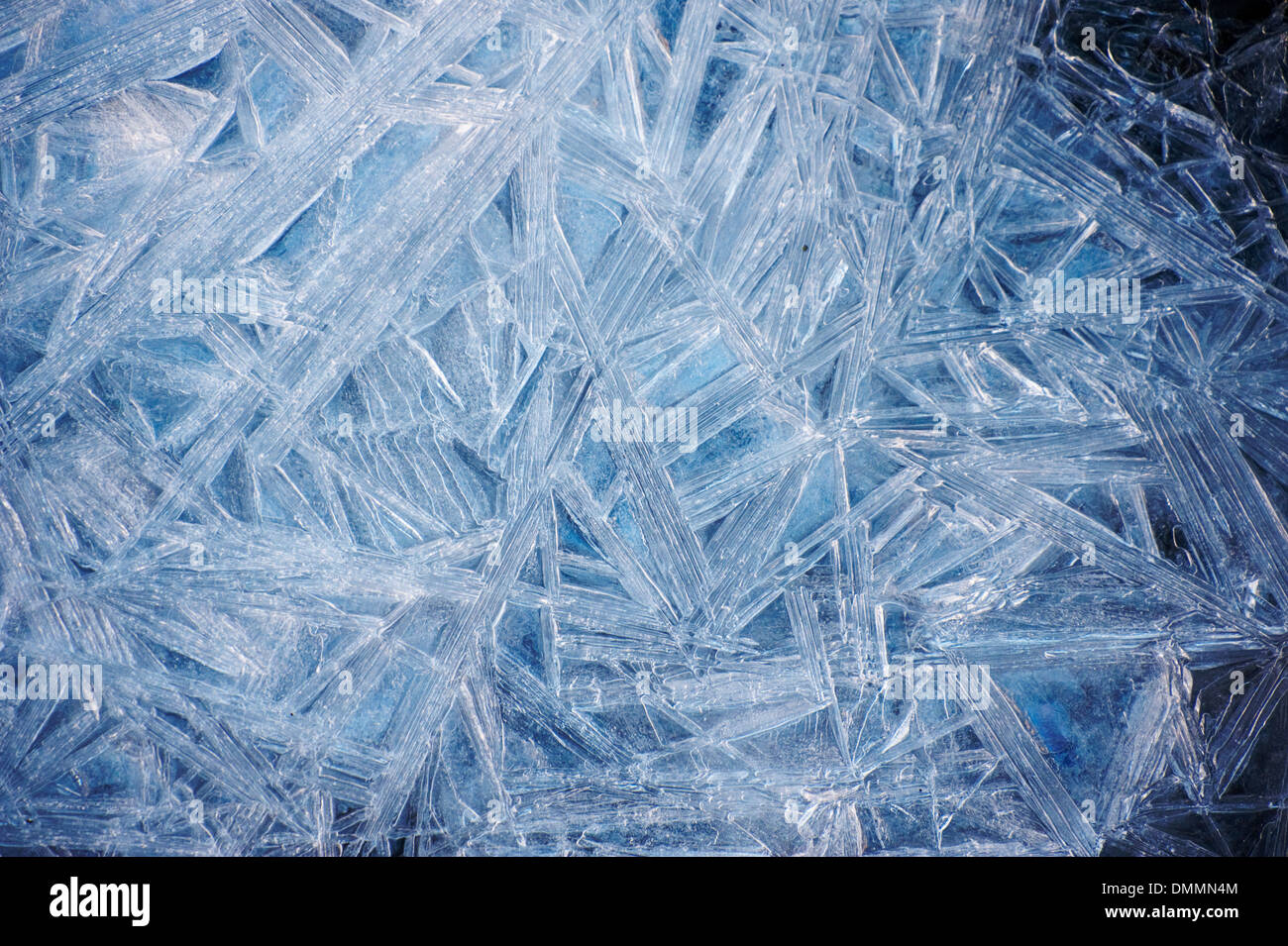 Detail of crystalline ice patterns in a frozen stream Stock Photo - Alamy