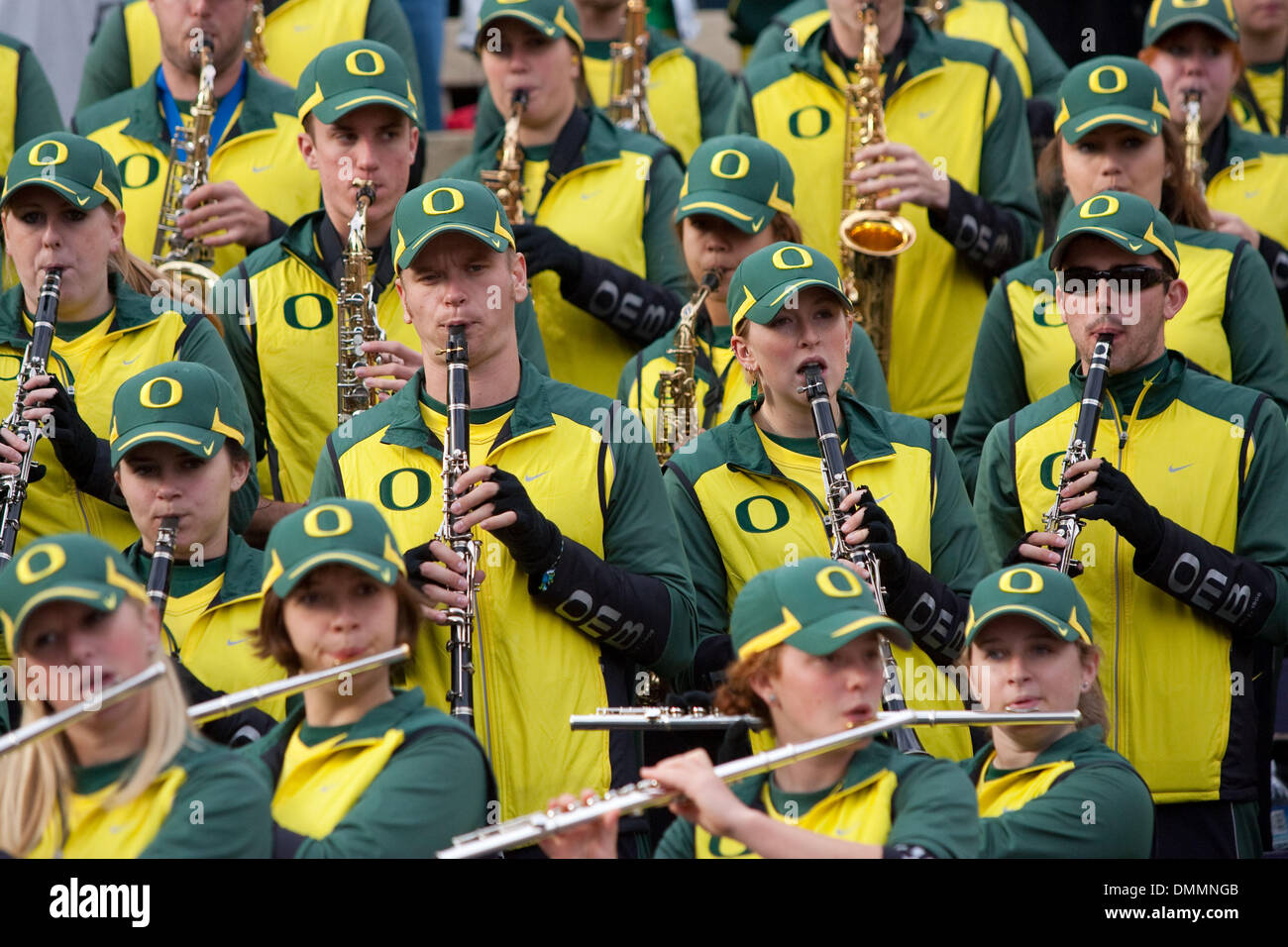 24 October 2009: The Oregon Ducks marching band in the game between the ...