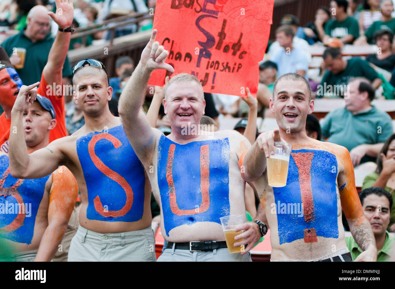 24 October 2009: Boise State fans during the first half in the game ...