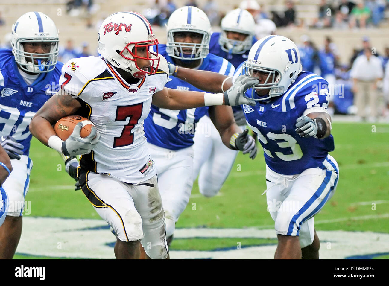 24 October 2009: Maryland's # 7 Adrian Cannon Wide Receiver runs up ...