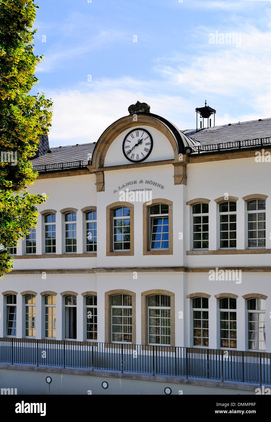 Germany, Saxony, Glashuette, company building A. Lange and Sons, watch ...
