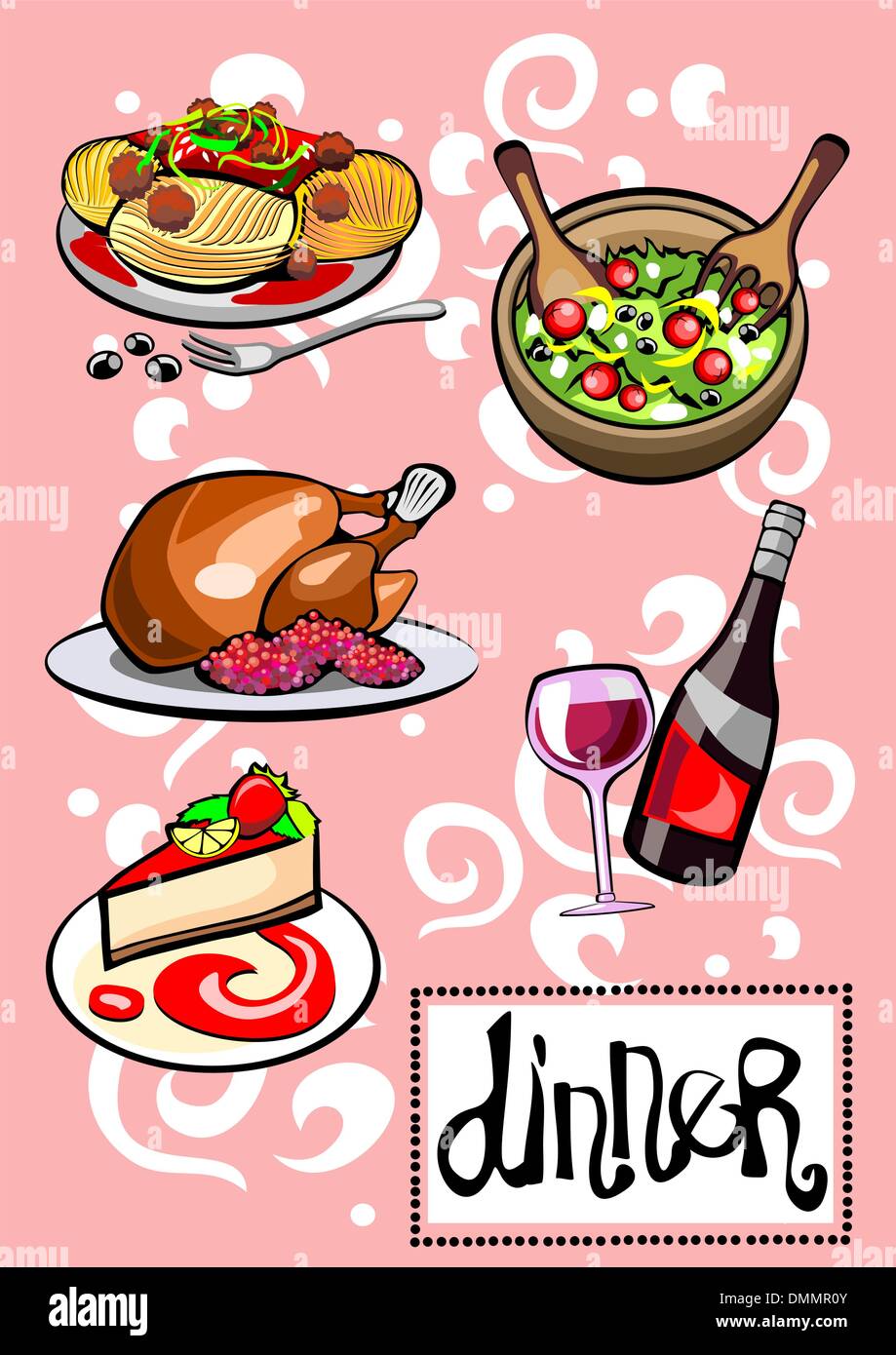 Buffet dinner Stock Vector Images - Alamy