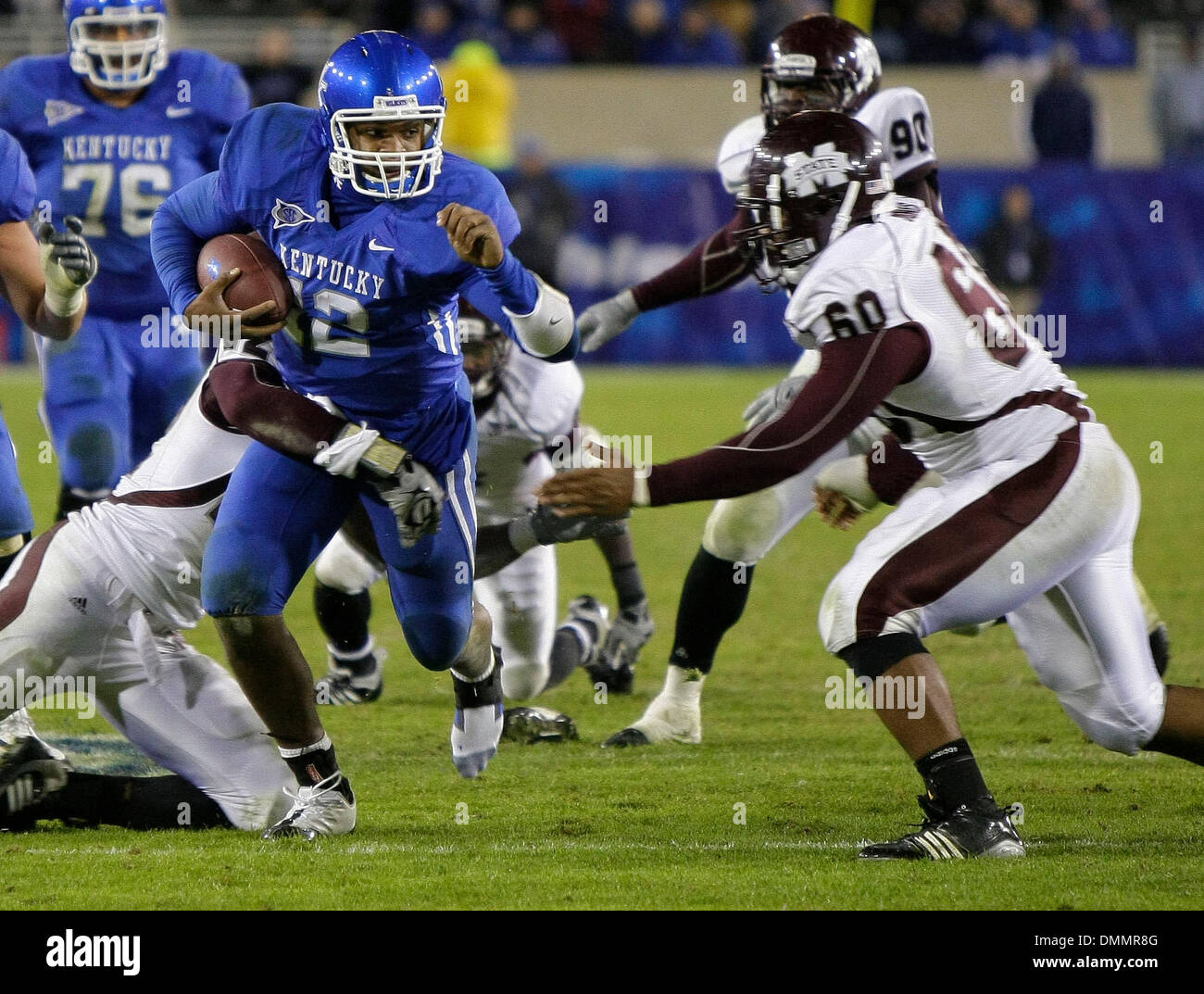 Kentucky quarterback Morgan Newton was sacked for a two yard loss on ...