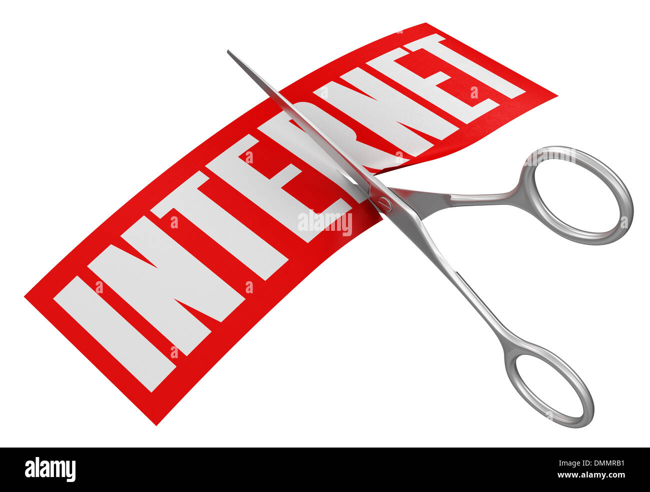 Scissors and Internet (clipping path included Stock Photo - Alamy
