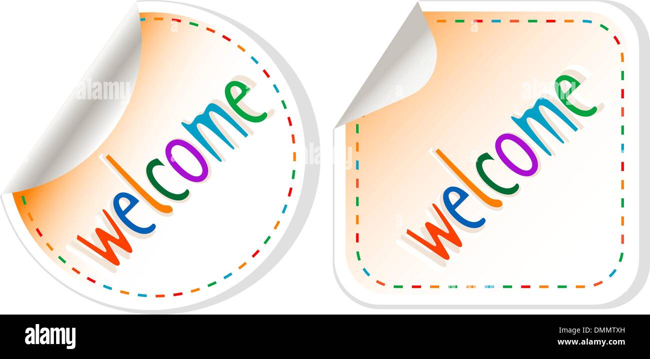 Welcome stickers label set isolated on white Stock Vector Image & Art ...