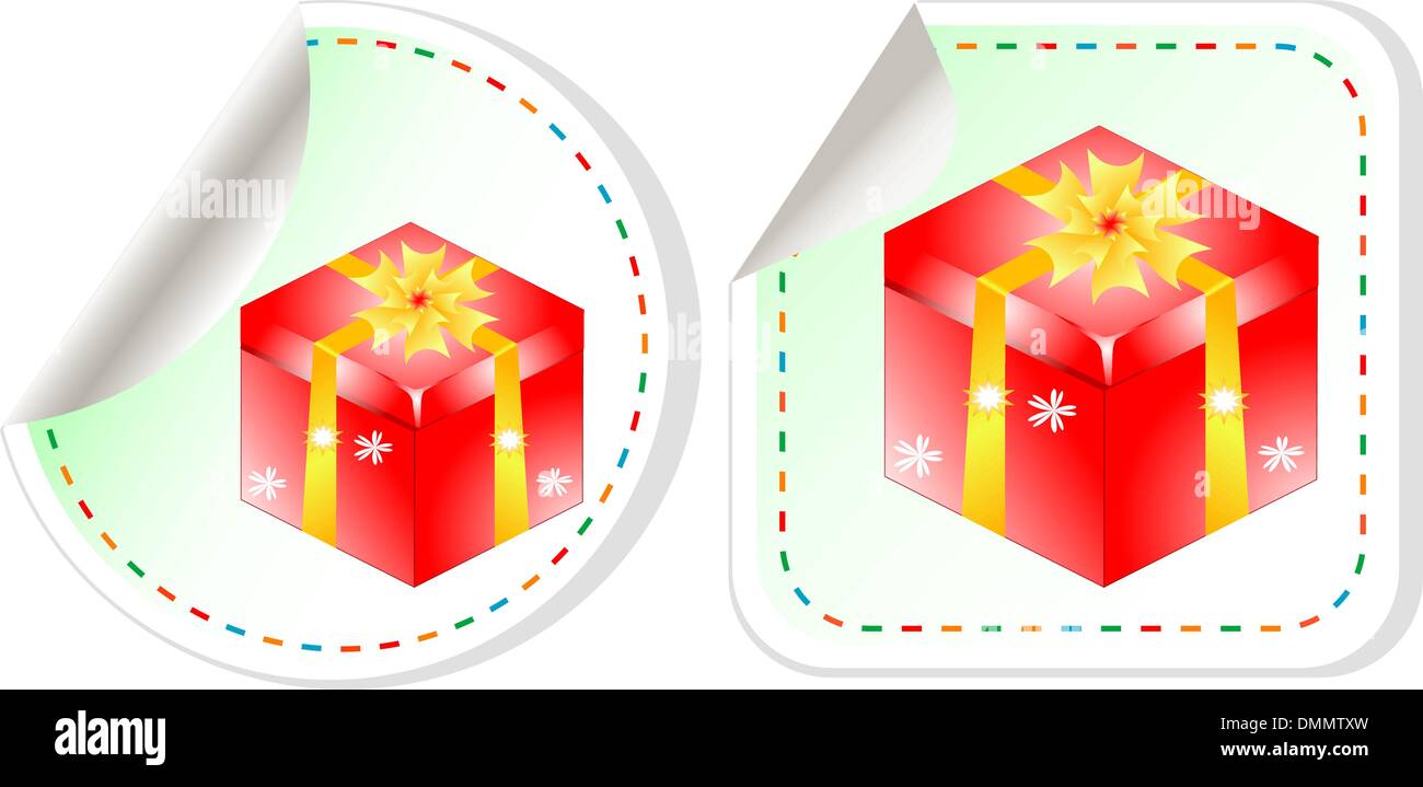 gift boxes stickers set over white background Stock Vector Image & Art ...