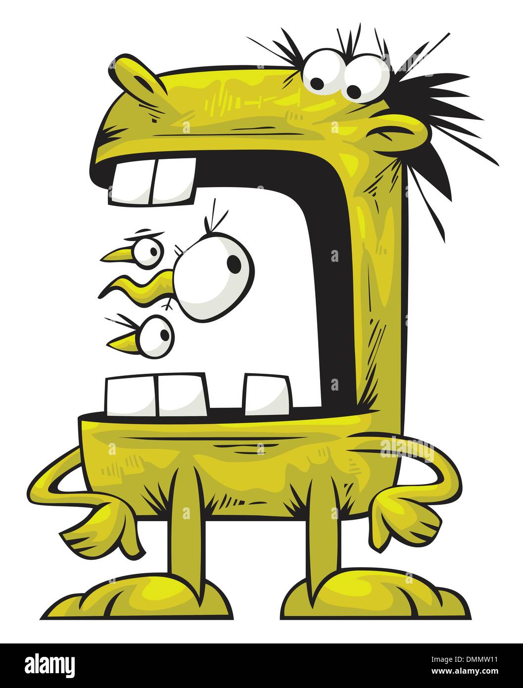 Green monster with kids Stock Vector Image & Art - Alamy