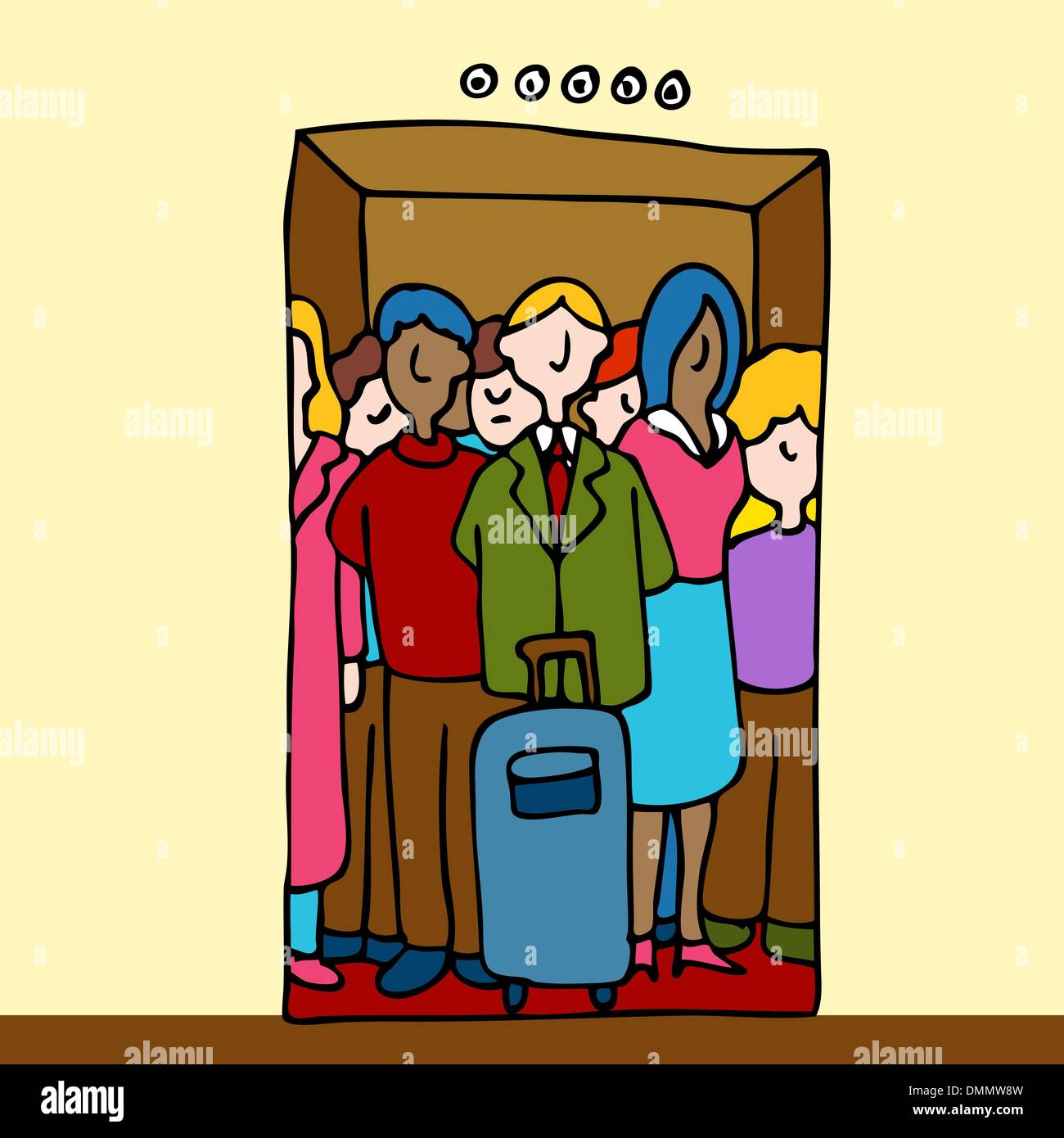 People Riding in Elevator Stock Vector Image & Art - Alamy