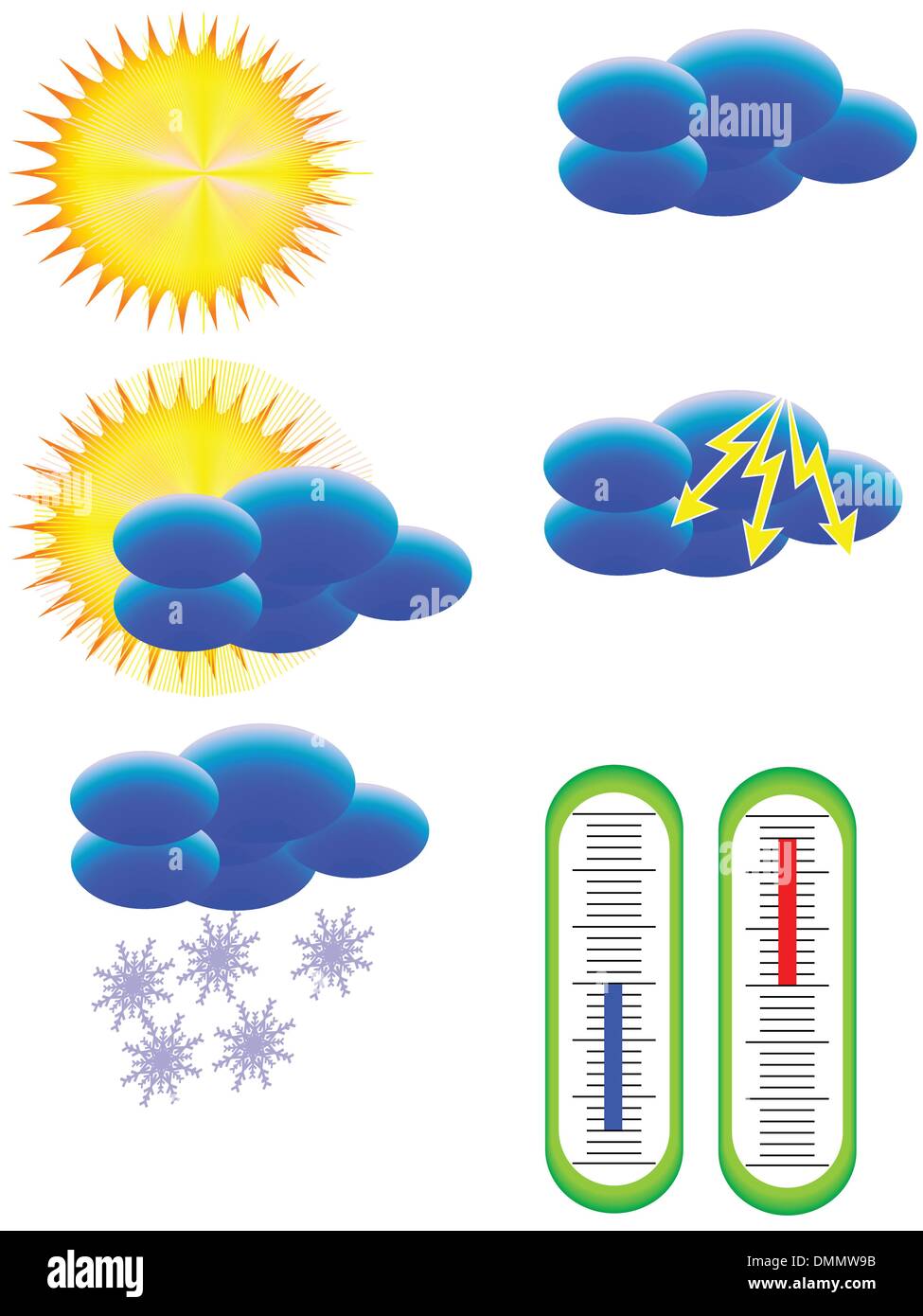 Lightning rain in clouds Cut Out Stock Images & Pictures - Alamy