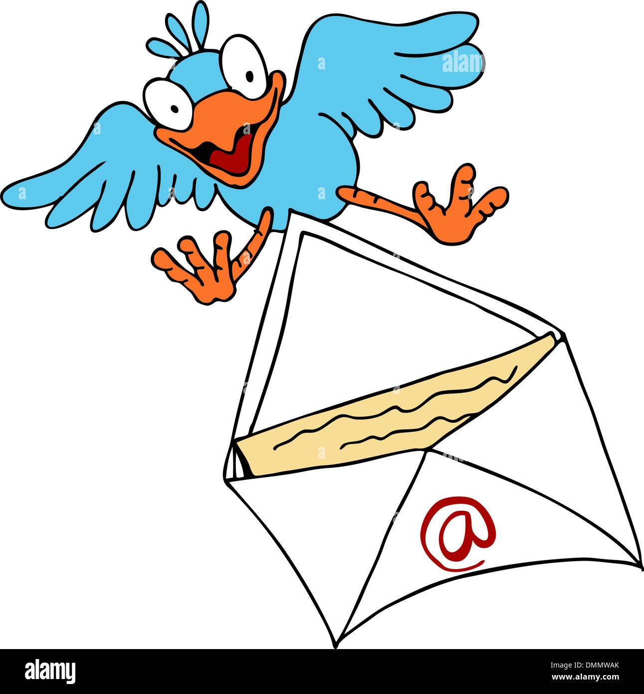 Bird Delivering Email Stock Vector Image & Art - Alamy