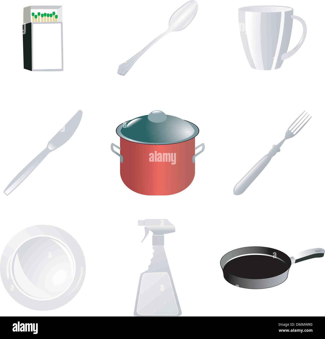set of the kitchen related objects Stock Vector Image & Art - Alamy
