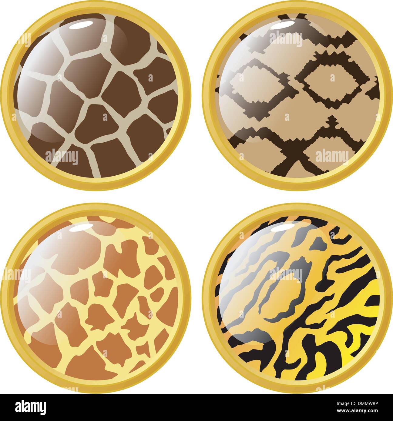 set of the buttons of animal skins Stock Vector Image & Art - Alamy