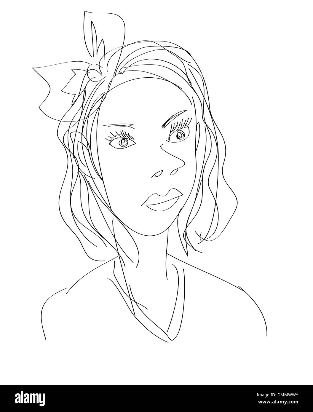 Sketch woman vector Black and White Stock Photos & Images - Alamy