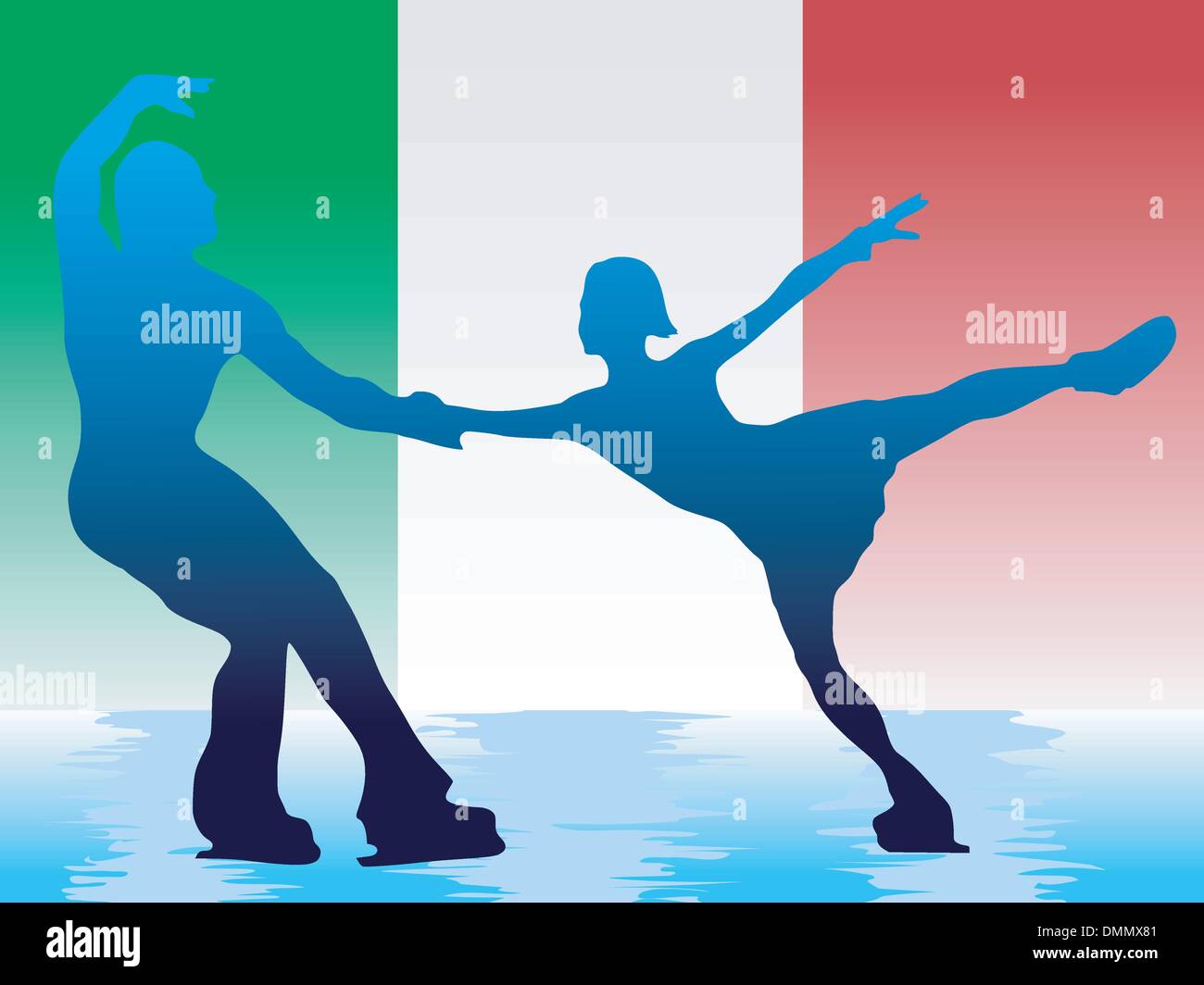 Couple dance on ice Stock Vector Images - Alamy