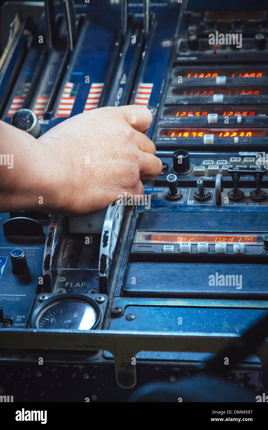 Detail of the cockpit of a Dornier 228 Stock Photo - Alamy