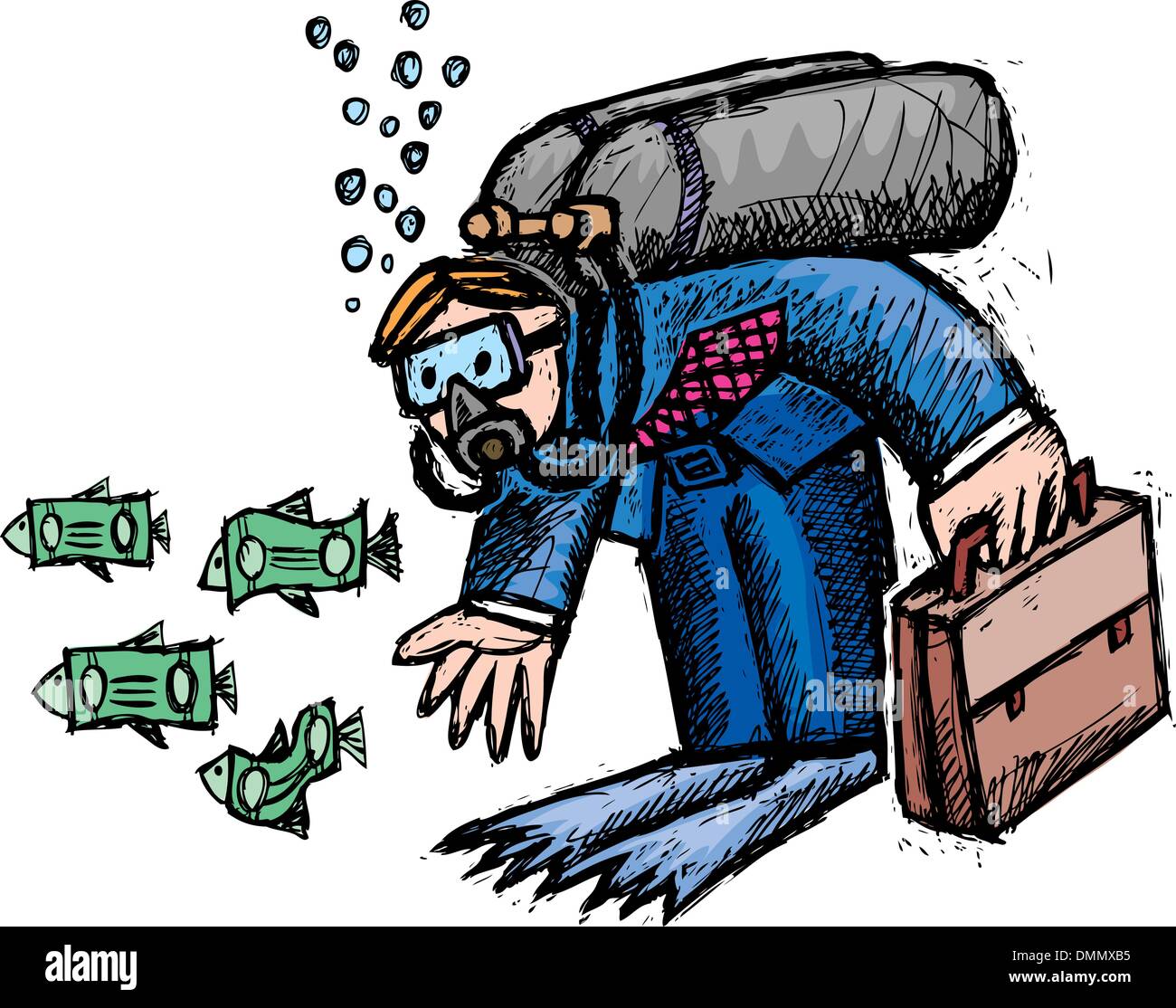 Money underwater Stock Vector Images - Alamy