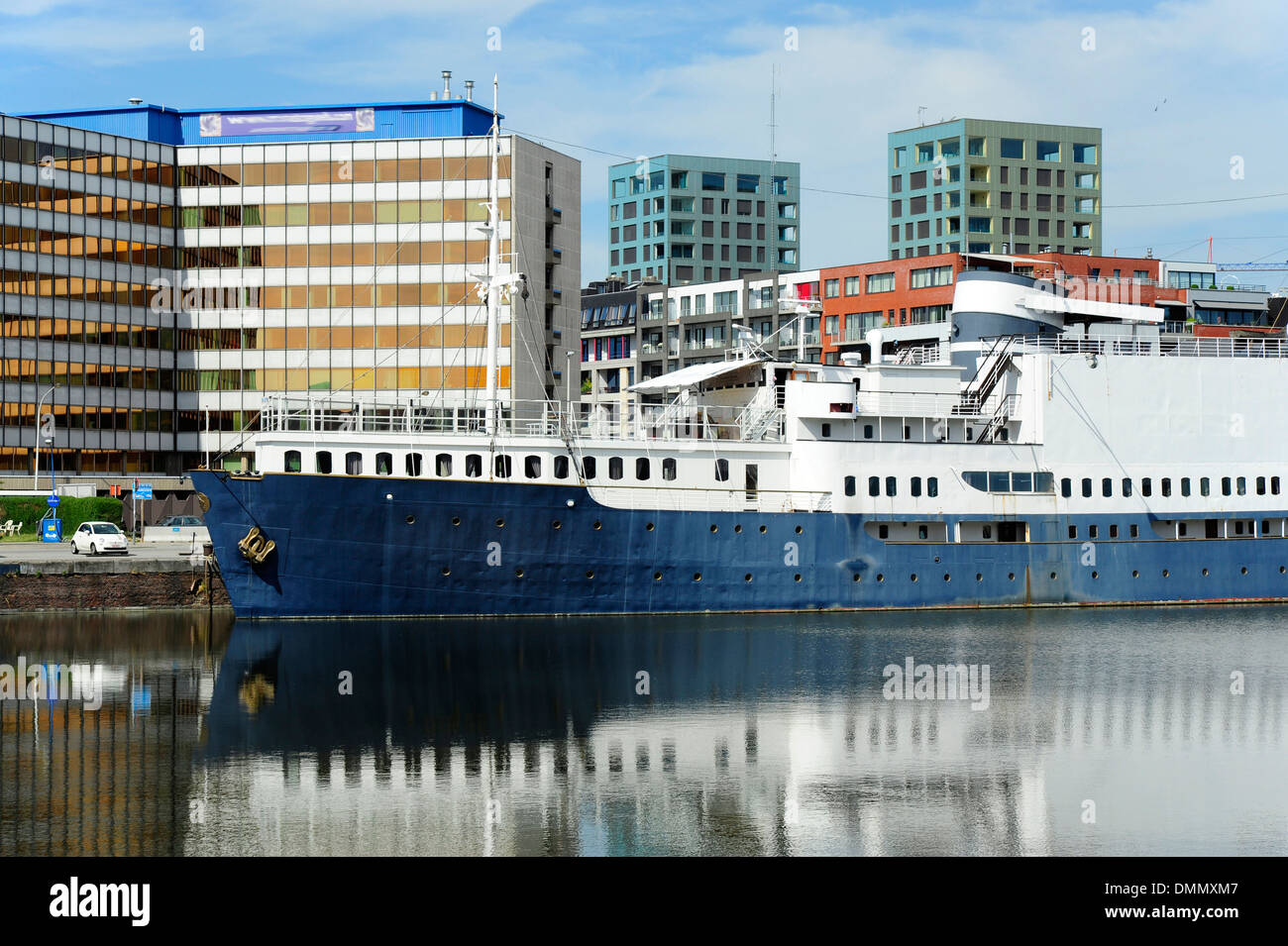Belgium, Flanders, Antwerp, ship in the old Bonapartedok harbour Stock ...