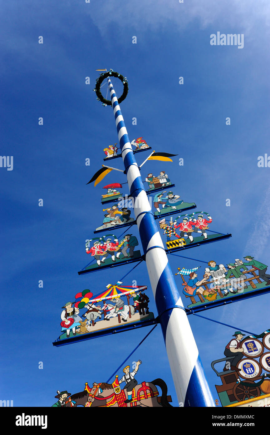 Germany, Bavaria, Munich, maypole at Viktualienmarkt Stock Photo - Alamy