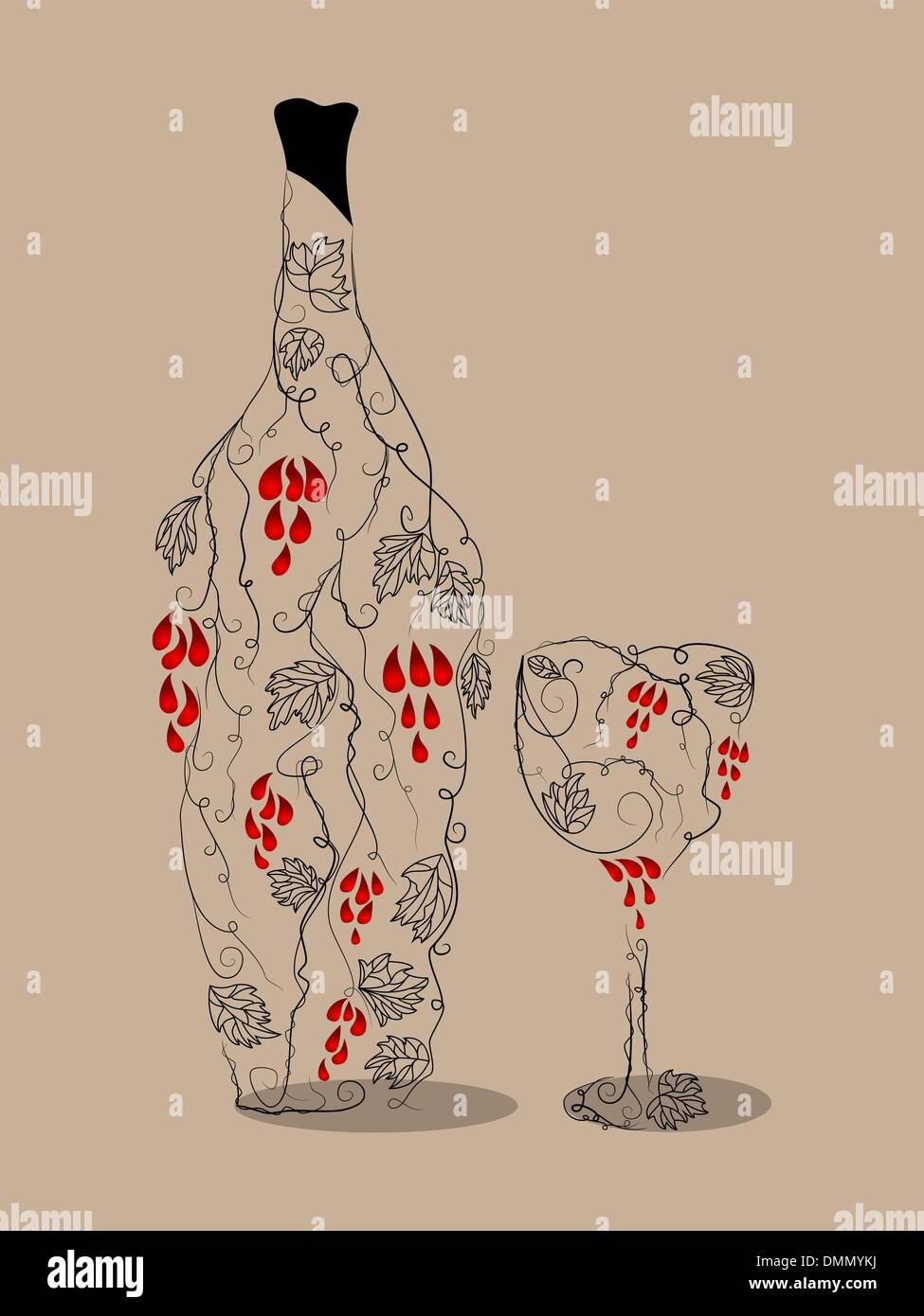 Abstract wine bottle pattern Stock Vector Images - Alamy