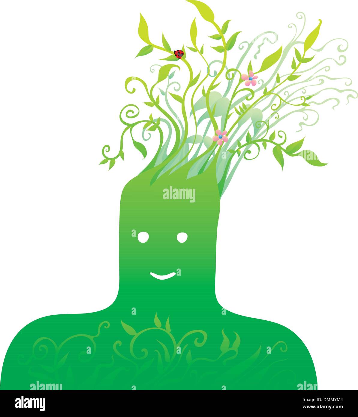 Green hair vector vectors hi-res stock photography and images - Alamy