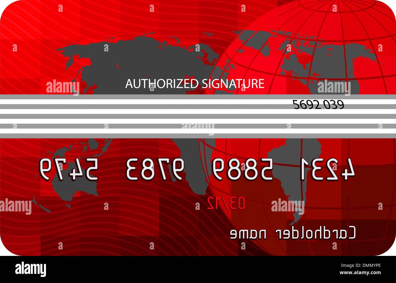 Vector red credit cards, back view. EPS 8 Stock Vector Image & Art - Alamy