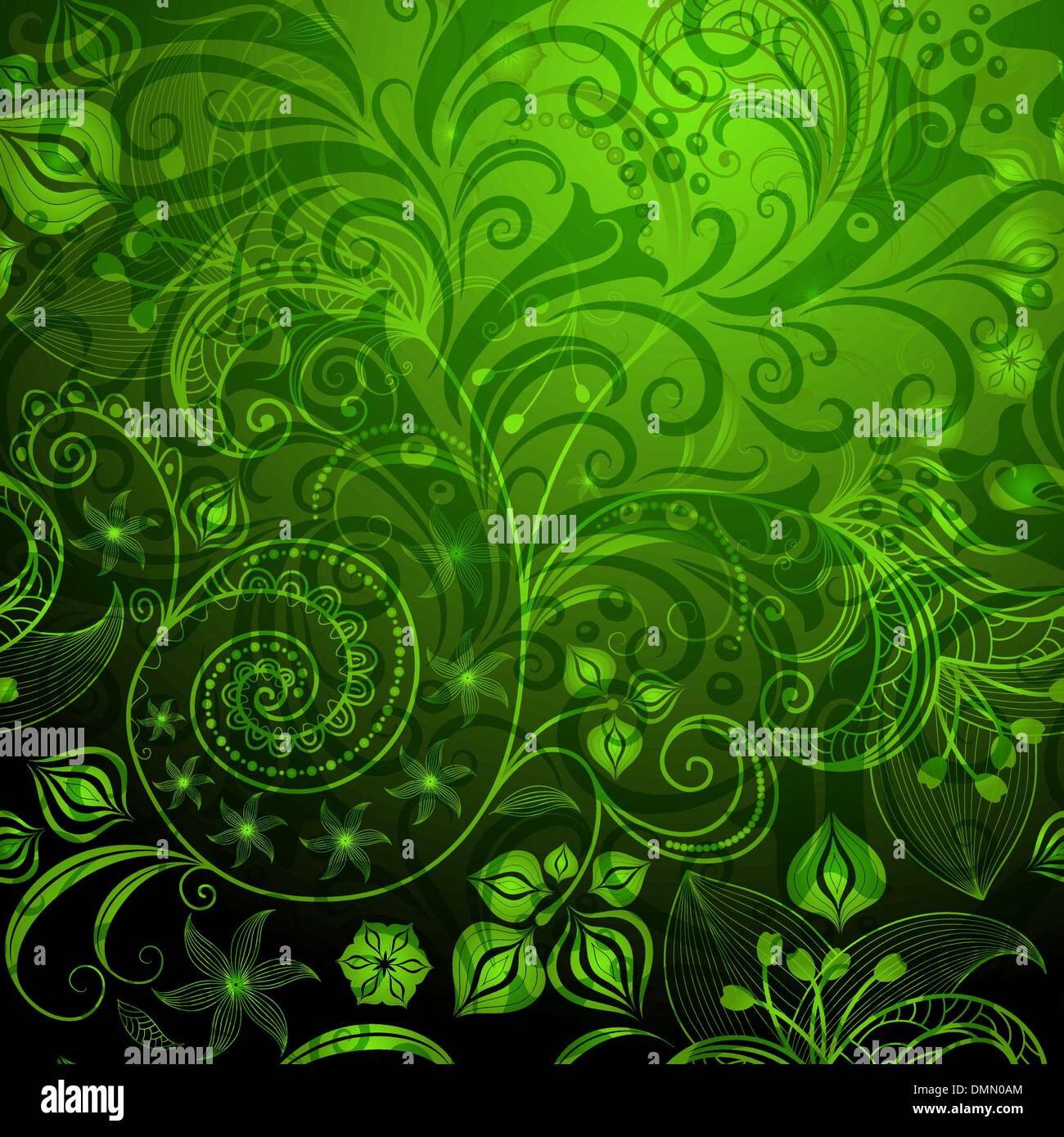 Green floral pattern Stock Vector Image & Art - Alamy