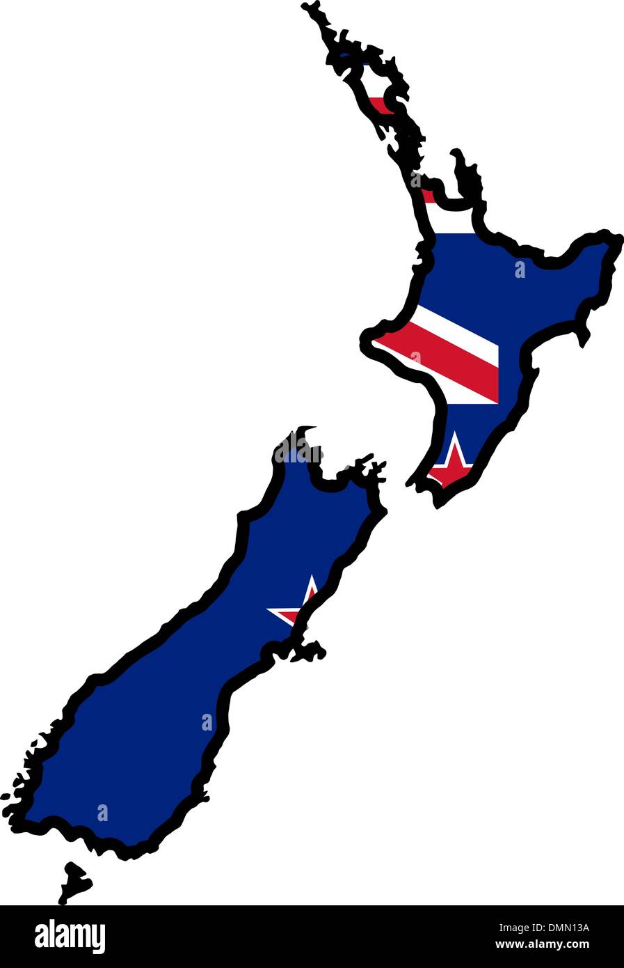 Map in colours of New Zealand Stock Vector Image & Art - Alamy