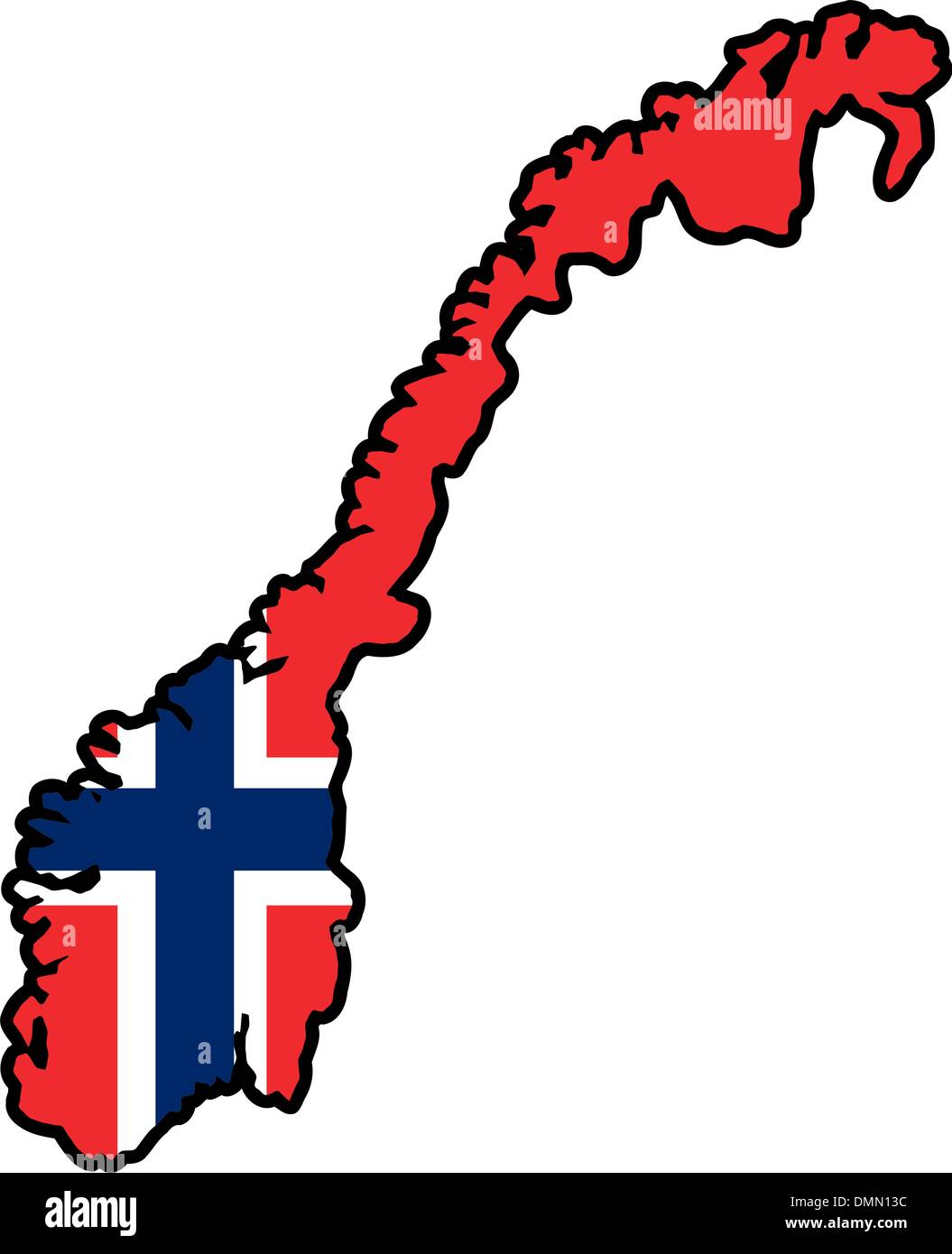 Map in colours of Norway Stock Vector Image & Art - Alamy