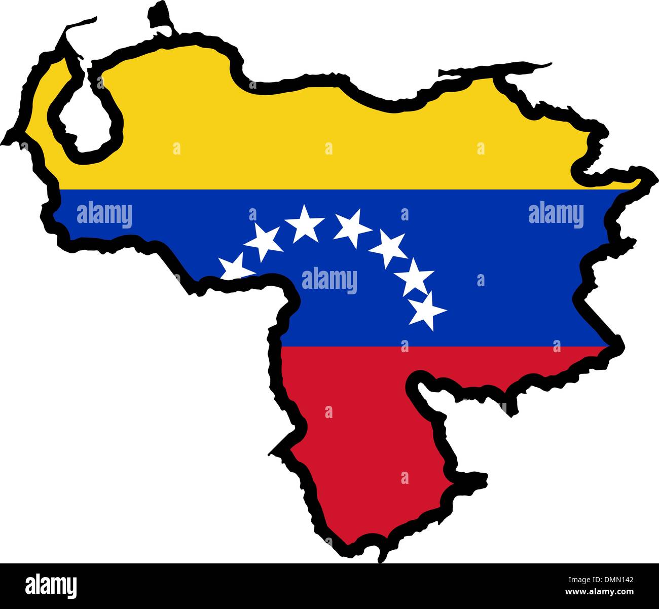Map in colours of Venezuela Stock Vector Image & Art - Alamy