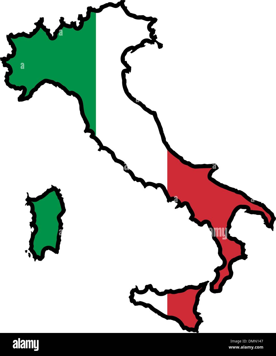 Map in colours of Italy Stock Vector Image & Art - Alamy