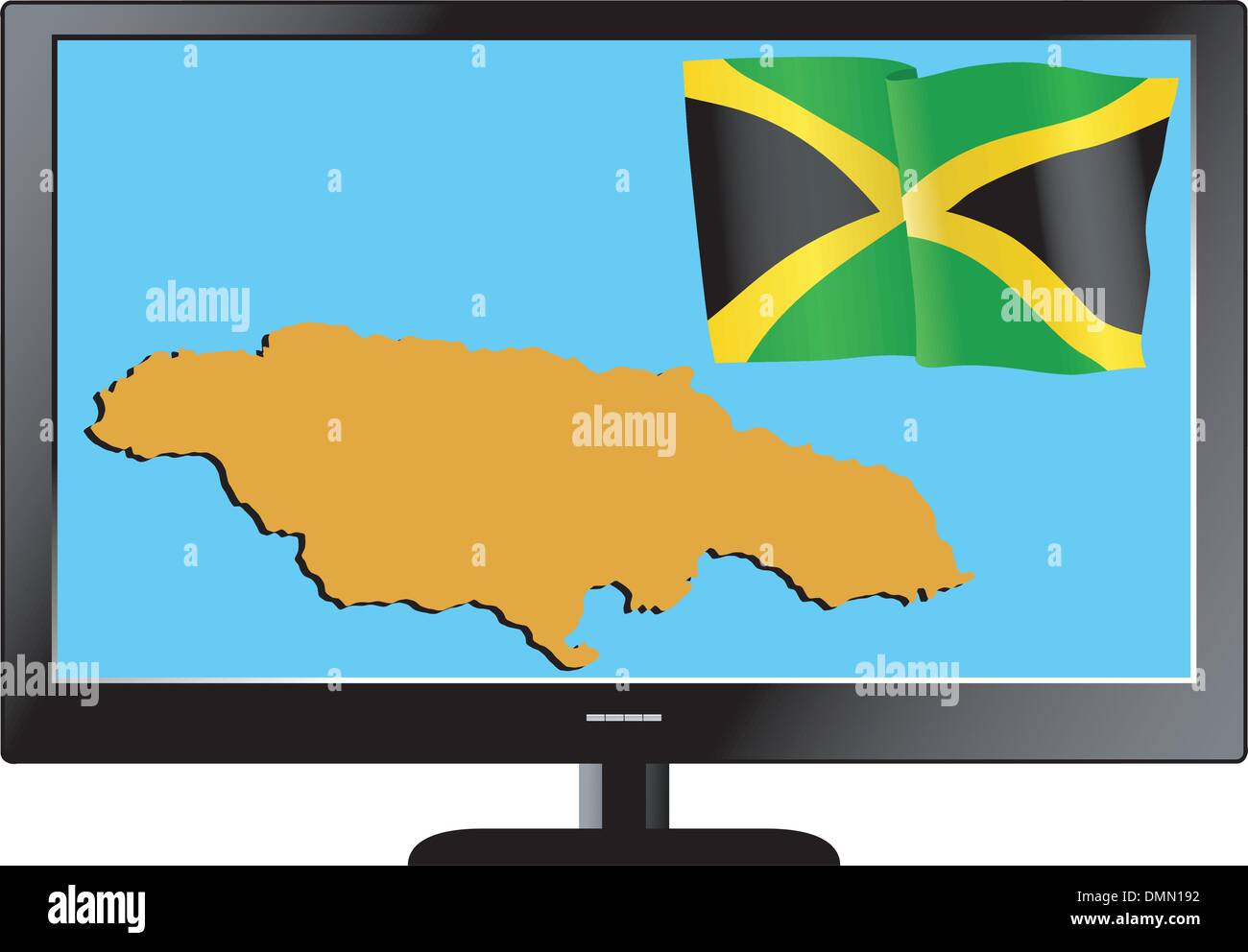 Map flag jamaica Stock Vector Images - Alamy