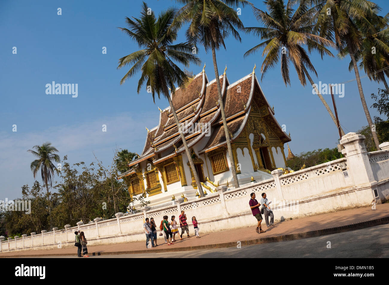 Horizontal view of The Royal Palace or Haw Kham in Luang Prabang on a ...