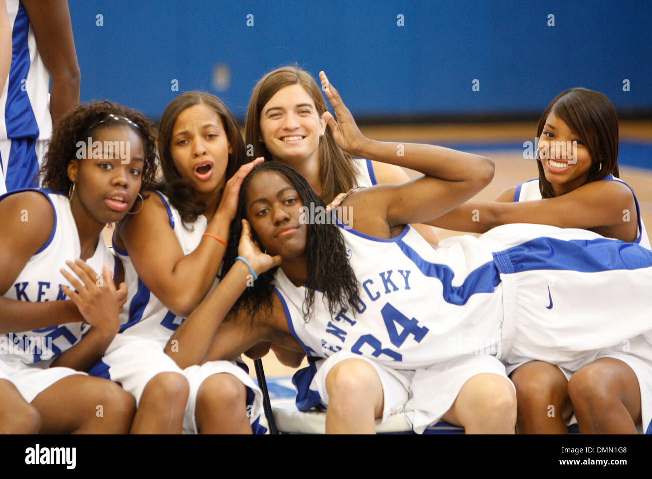 Mugging for the camera after a team photo were Amani Franklin, left ...