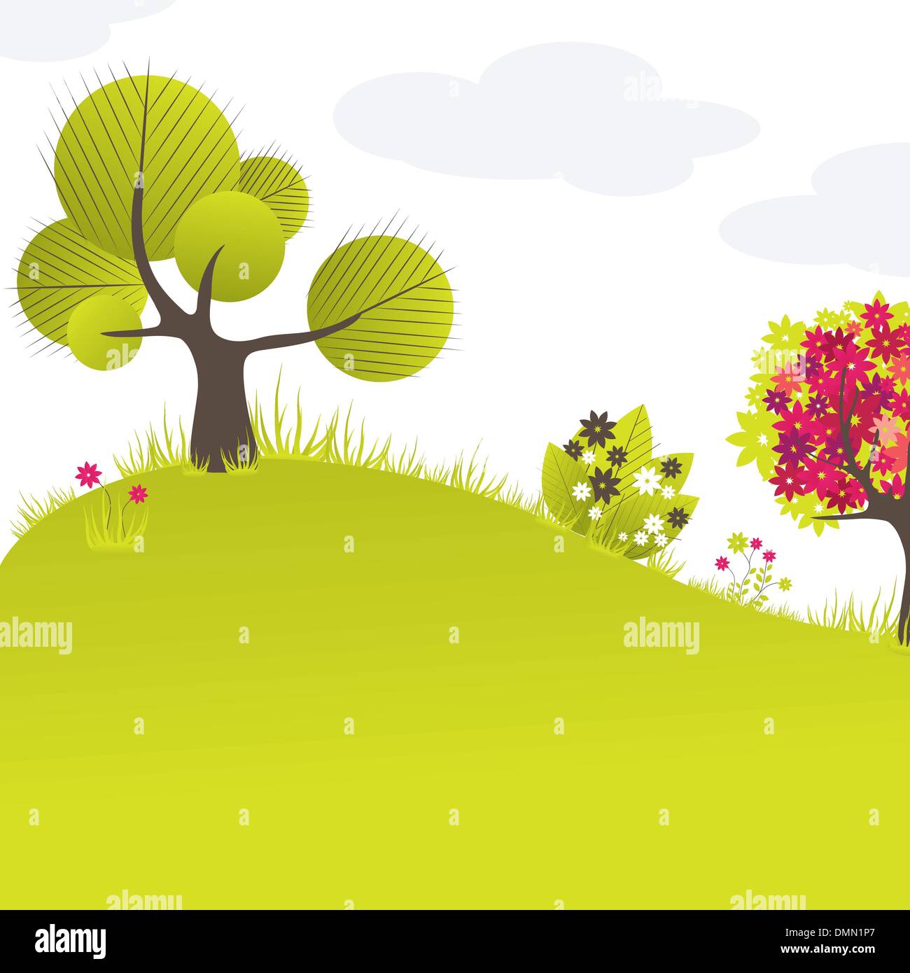 Abstract tree, flowers. Vector illustration Stock Vector Image & Art ...
