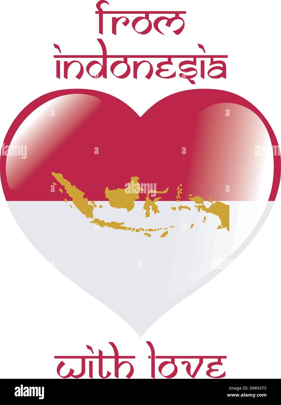 Love indonesia flag heart Stock Vector Images - Alamy