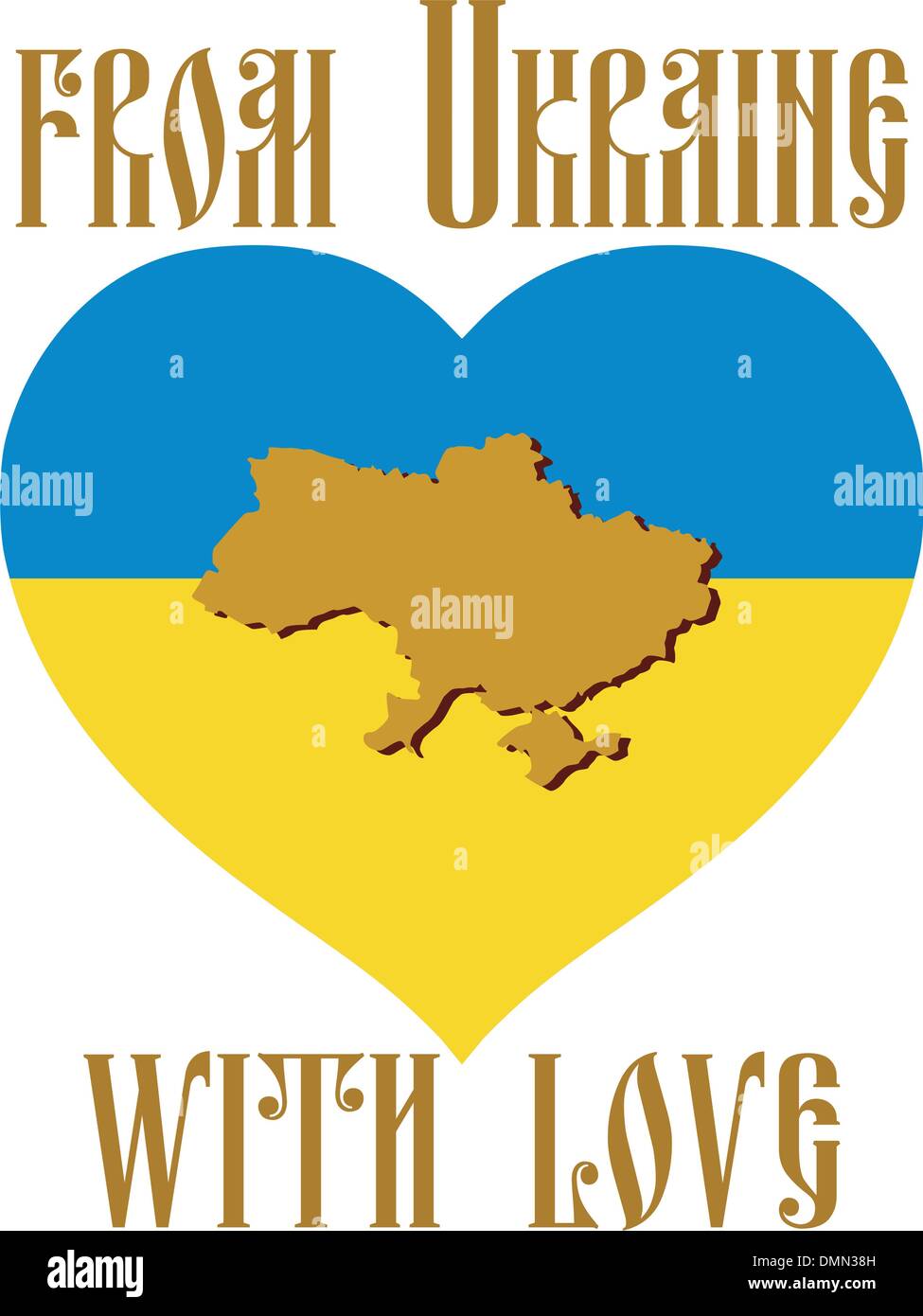 Flag ukraine heart shape Stock Vector Images - Alamy