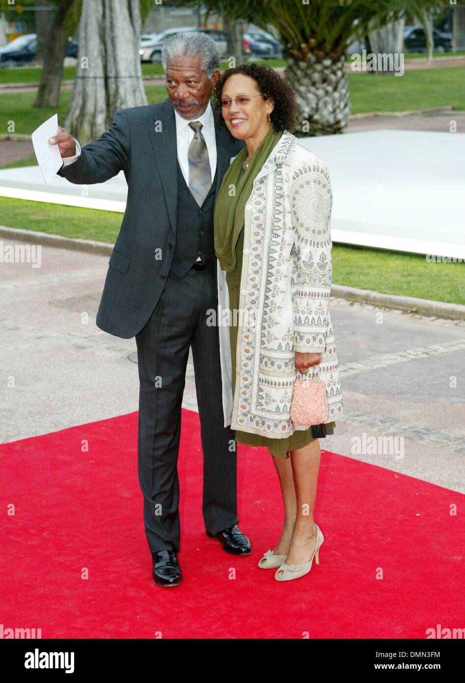 Morgan Freeman and his wife Mirna at the dinner on the evening before ...