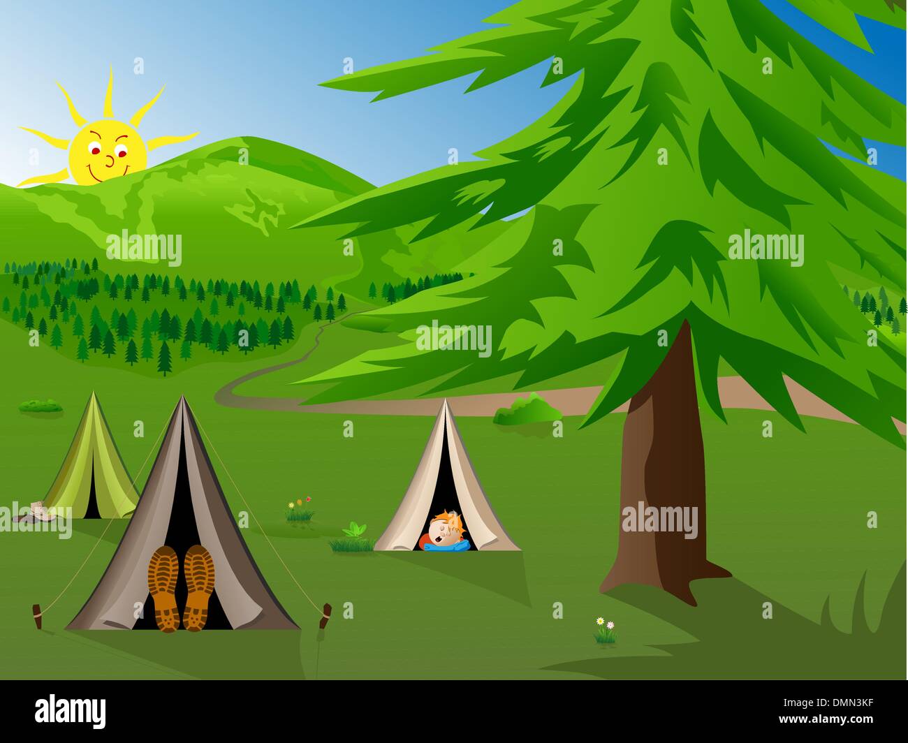 Kids camp cartoon hi-res stock photography and images - Alamy