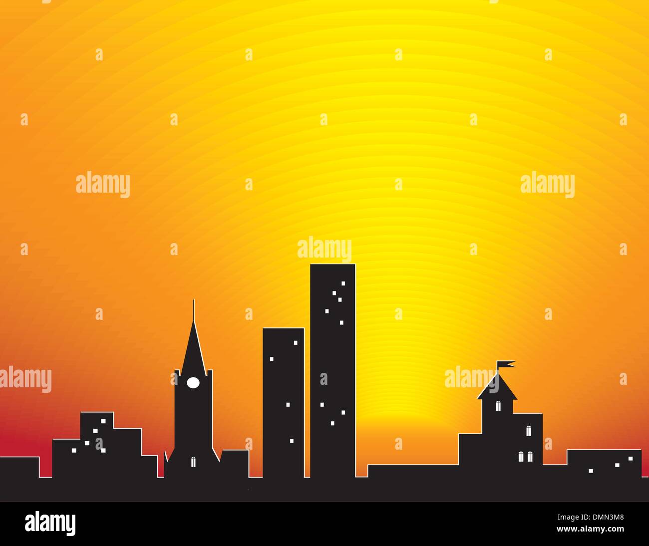 Sunset building Stock Vector Images - Alamy