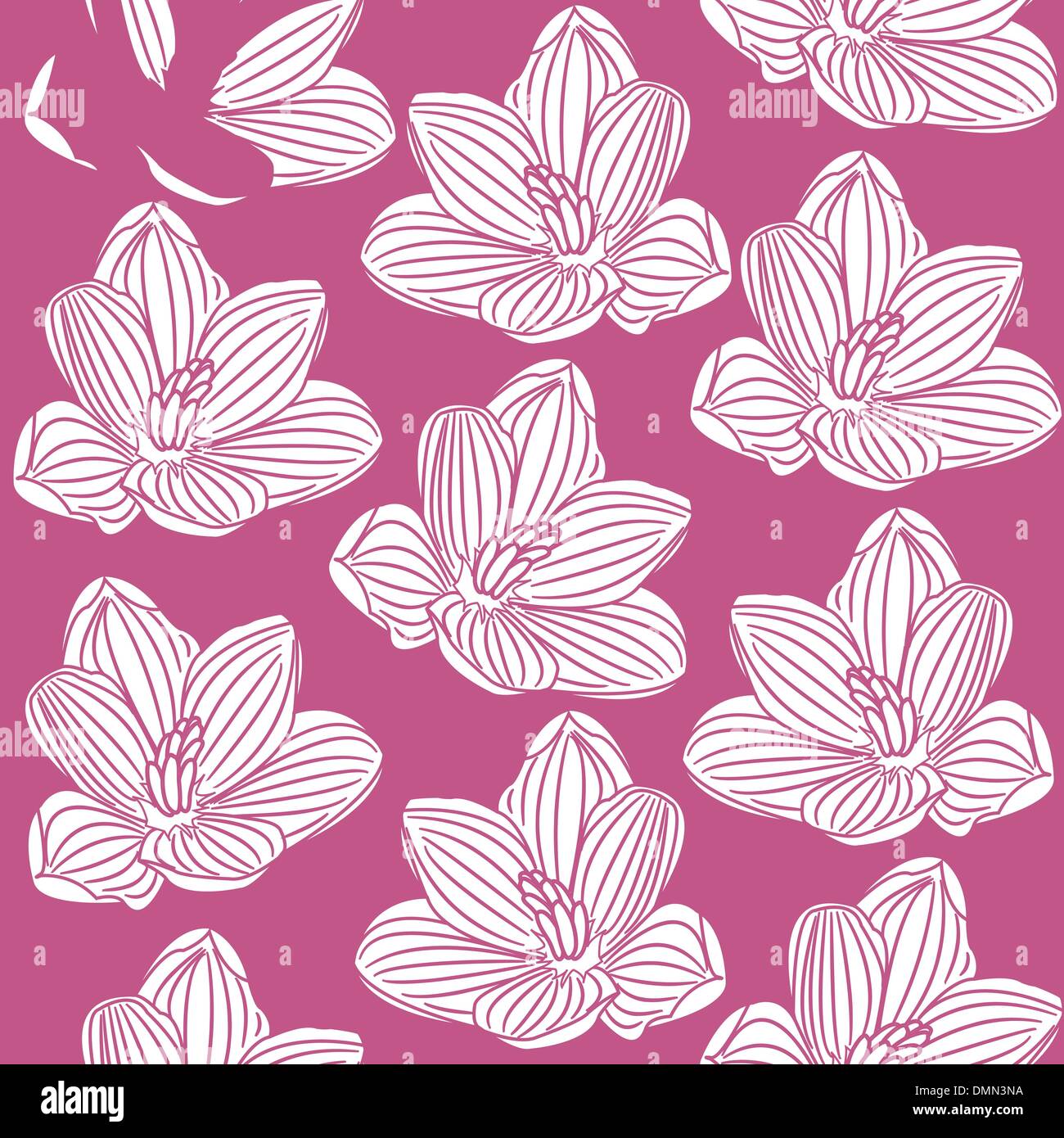 White flowers vector pattern Stock Vector Images - Alamy