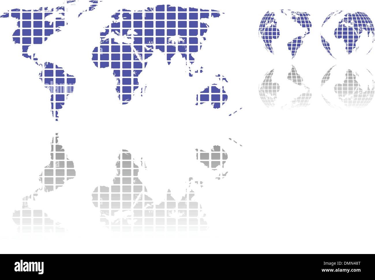 Pixelated blue world map hi-res stock photography and images - Alamy