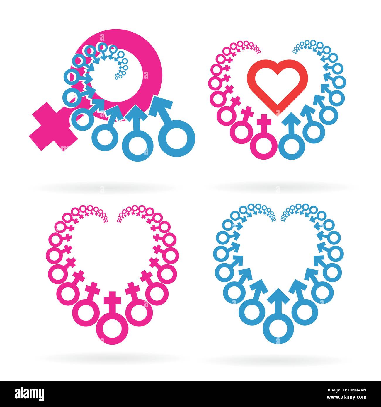 Male female heart symbol Cut Out Stock Images & Pictures - Alamy